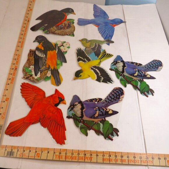 Accents | Vintage Birds 7 Laminated Cardboard 8s | Poshmark